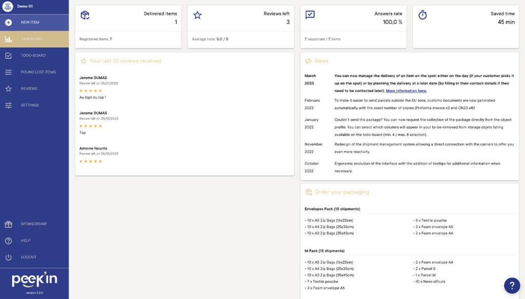 PeeK'in : our complete solution to manage lost and found items
